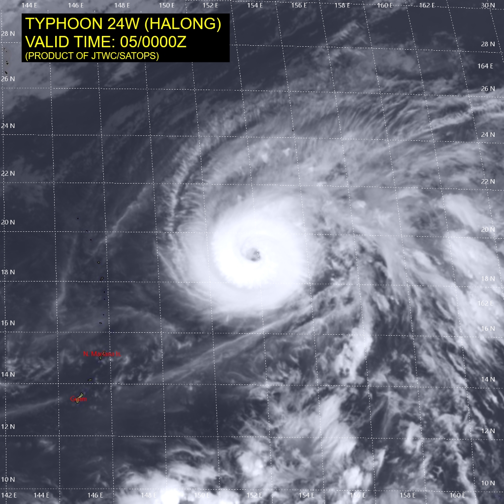 Typhoon Halong strengthens over western North Pacific - Ocean Weather ...